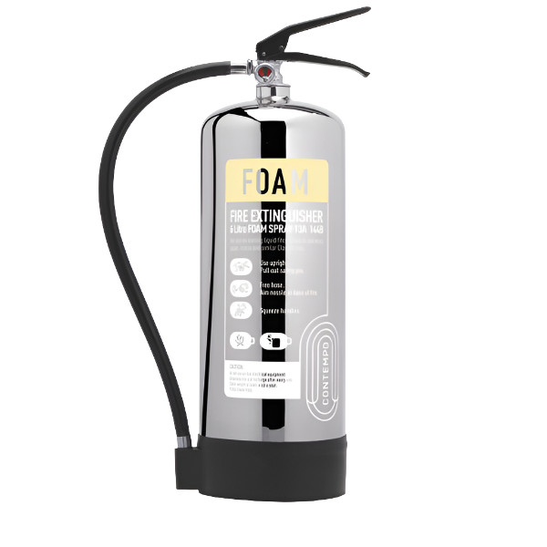 Contempo 6kg Powder Stainless Steel Fire Extinguisher — Fire Prevention ...